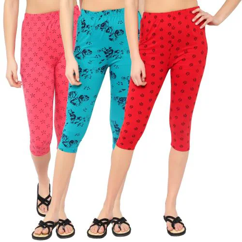 Buy Capri for Women | Printed Capri for Girls | 3/4th Pants for Women | Cotton Lycra Capri Women ...
