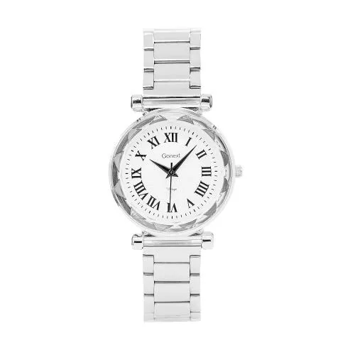 Buy Gonext Prism Cut Roman Numbers Sleek Stainless Steel Women Watch ...