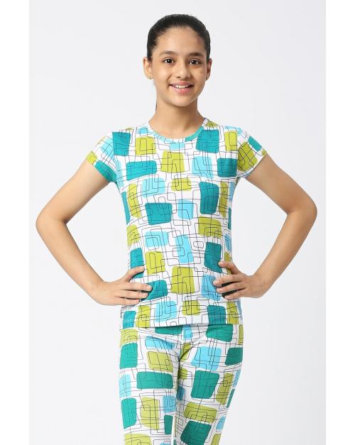 Buy SINI MINI Round Neck With Half Sleeve Blue Girls Casual Pack of 1 ...