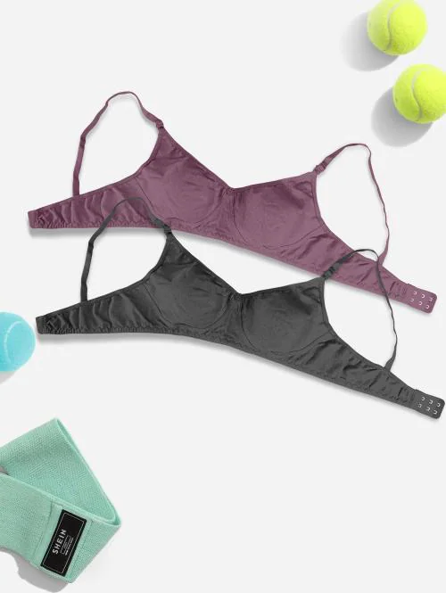 Buy R2N womens Wireless Seamless Convertible Bra, Comfortflex Fit ...