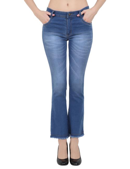 Buy VAP Store Bata Blue High Waist Bell Bottom Women Denim Jeans Online ...