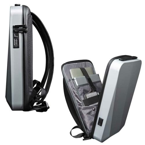 Buy The Clownfish Grey Eva Hard Shell Anti-Theft Unisex Laptop Backpack ...