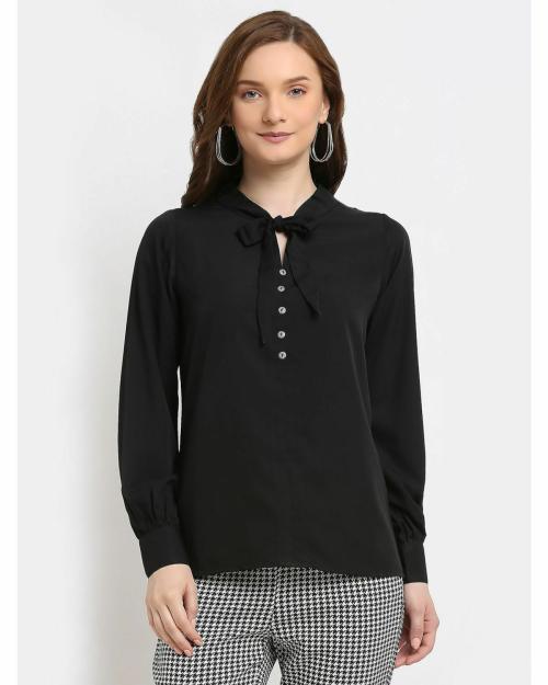 Buy La Zoire Soild Front Tie-Up Top Online at Best Prices in India ...