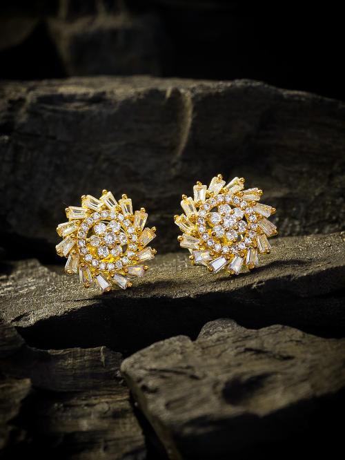 Buy aadita Gold Contemporary Studs Earrings Online at Best Prices in India - JioMart.