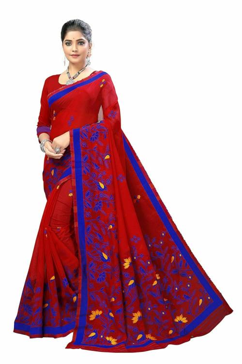 Buy VEDANT VASTRAM Women's Pure Cotton Dhakai Jamdani Saree Online at ...