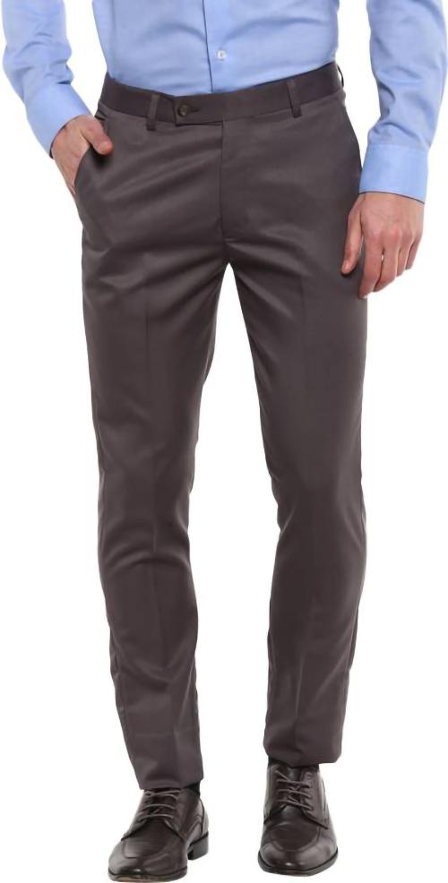 Buy INSPIRE Men Grey Solid Viscose Rayon Formal Trousers - 38 Online at ...