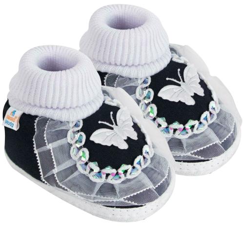 Buy Neska Moda 12 To 18 Months Butterfly Frill Slip On Baby Booties ...