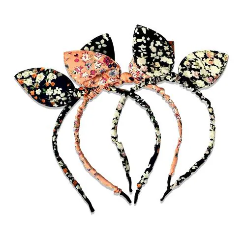 Buy Myra collection Multi-coloured baby girl rabbit ear hairband 3 pcs ...
