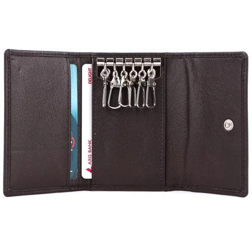 Buy Maweshi Brown Leather 6 Hook Key Chain Pouch Online at Best Prices ...