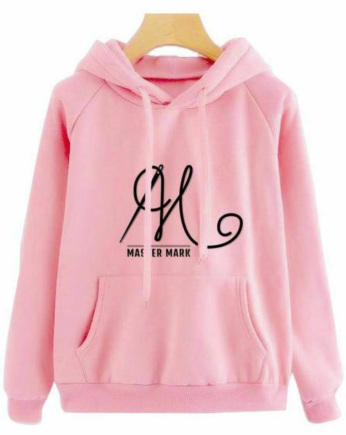 Buy Master Mark Men and Women Self Design Fleece Hooded Pink Sweatshirt ...