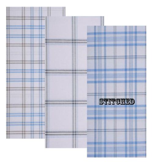 Buy TAVASU WHITE STICHED CHEKERED BLENDED COTTON LUNGI 02 Meters-Pack ...