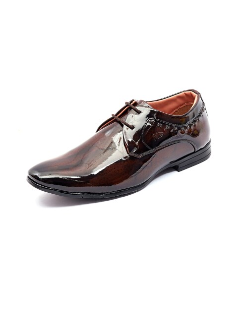 Buy Advick Tan Patent Formal Shoes For Men Lace Up WC-A-JP63-Tan-9 ...