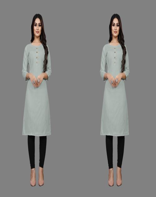 Buy ZANKAR STUDIO Women Woven Design Straight Kurta (Grey) Online at ...