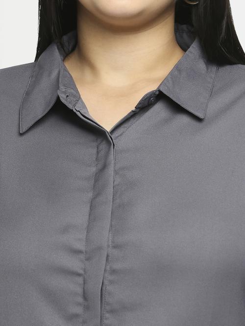 Buy Style Quotient Women Grey Solid Plus Size Shirts Online at Best ...