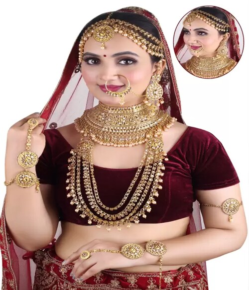 Buy KIVYANSH JEWELS Present Alloy Gold-plated Gold Jewel Set (Pack of 1 ...