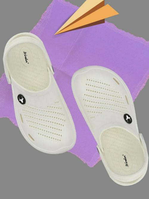 Buy Hirolas Men cushioned Fluffy comfortable clogs Sliders - White ...