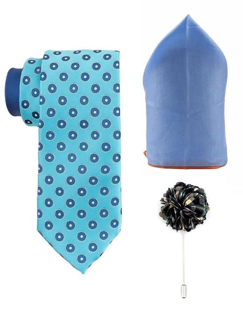Buy The Tie Hub Aqua Silk , Microfiber Necktie,Pocket Square and Label ...