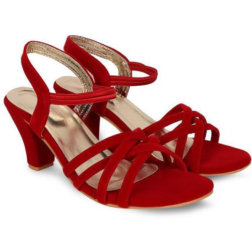 Buy DYMO's Trendy & Comfortable Red Heel Sandals For Women Online at ...