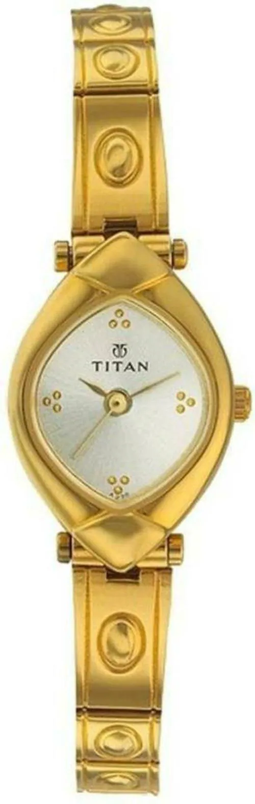 Buy Titan Free Size Silver Dial Gold Strap Analog Watch For Women ...