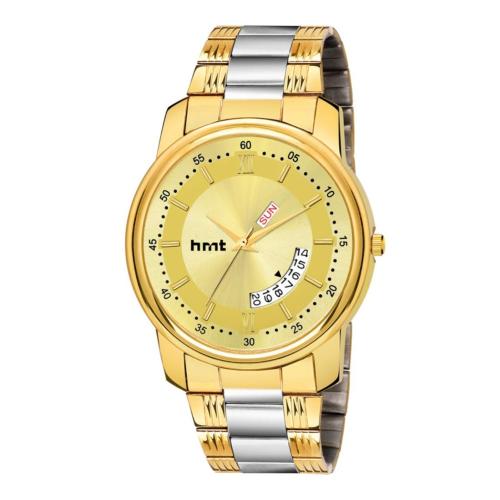 Buy hrnt Analog Gold Dial Gold and Silver Strap Watch for Men (hrntG ...