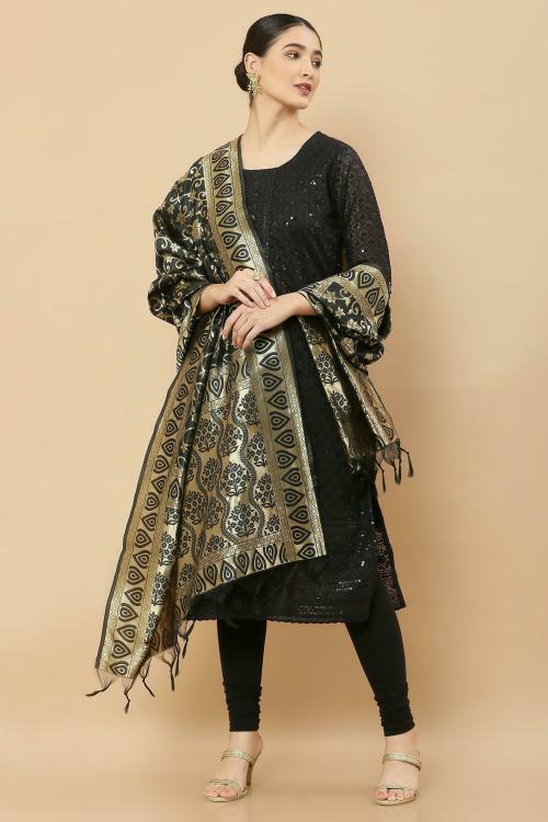 Buy SOCH Women Black Woven Single Dupatta (Free Size) Online at Best ...