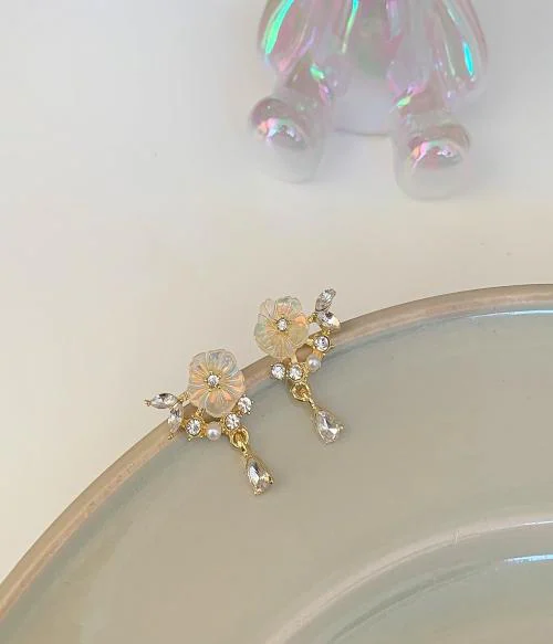 Buy DESTINY JEWEL'S New Korean Gold Plated Rhinestone Small Flower ...