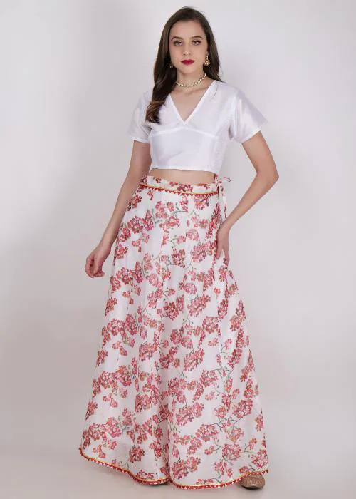 Buy FR Frolic Rolic Women's Girls Silk Short Sleeve Solid V-Neck Crop ...