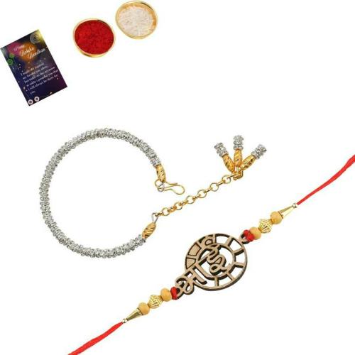 Buy Paola Multicolor Mauli Thread Rakhi Greeting Cardroli Chawal Combo ...