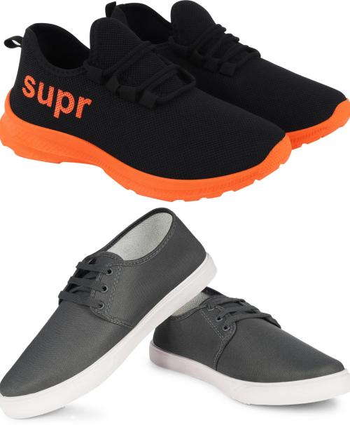 Buy Free Kicks Combo of 2 FK-412 & 201 Lightweight Shoes For Men Online ...