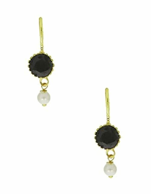Anuradha Art Jewellery Gold Plated Traditional Bugadi Earrings Black (Girls) - JioMart