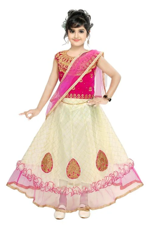 Buy RIDA DRESSES Kids Half Sleeve Traditional Lehenga Choli Special ...