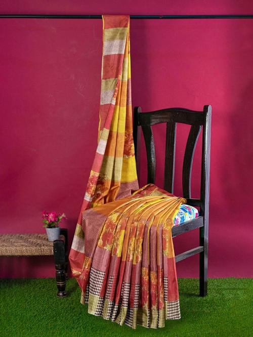 Buy SUALI Women Red Printed Georgette Single Saree Online at Best ...