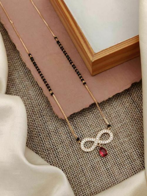 Buy GEERA JEWELLS RED INFINITY WOMEN DIAMOND SHORT MANGALSUTRA Online ...