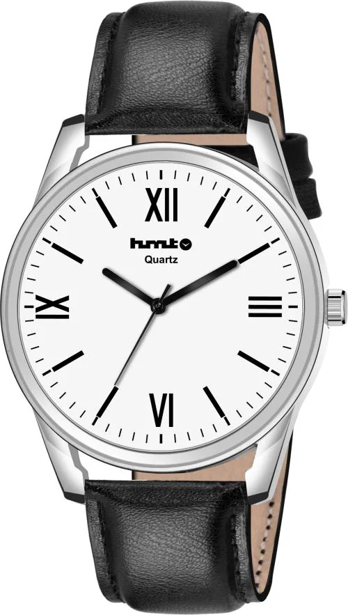 Buy HMTO Analog White Dial And Black Strap Watch For Men And Women ...