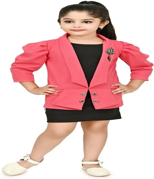 Buy STYLE IQ Girls Below Knee Festive/Party Dress Pink(1-2 Y) Online at ...