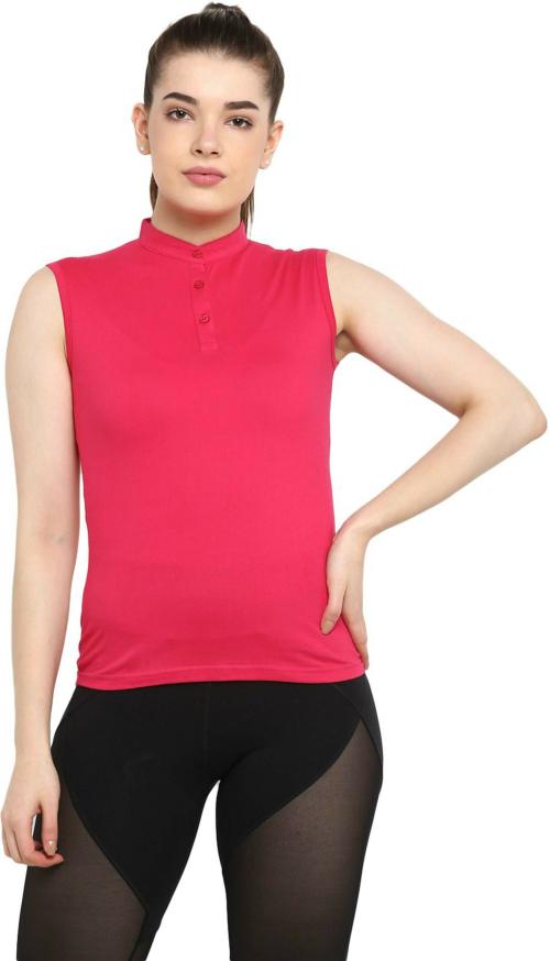Buy Ap'pulse Women Red Solid Pure Cotton T-Shirts - Online at Best ...