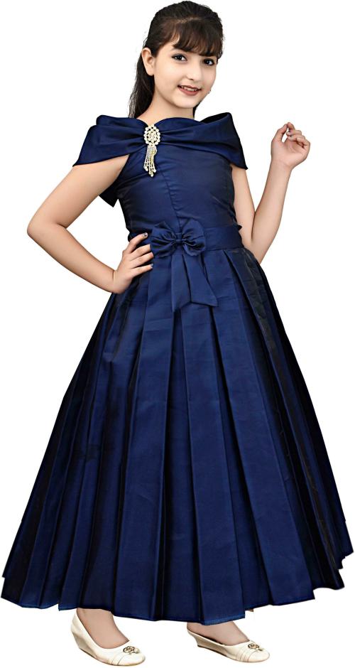 Buy TASDIK GARMENTS Girls Blue Silk Blend Gown Dress (7-8Y) Online at Best Prices in India ...