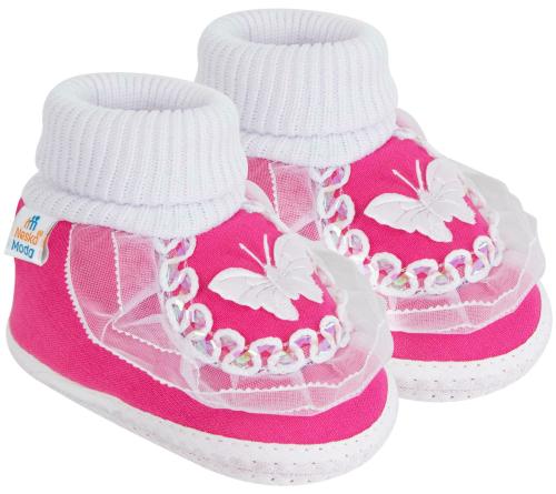 Buy Neska Moda 12 To 18 Months Butterfly Frill Slip On Baby Booties ...