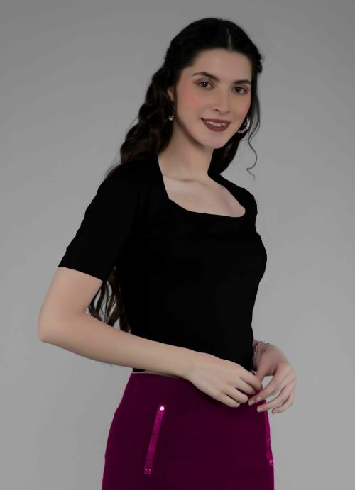 Buy AD2CART VA4133 Women Triangle Neck Half Sleeve Stylish Crop Top for ...