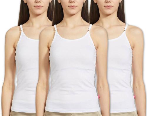 Buy e1k _ South Sailor Women White Cotton Pack Of 3 Camisole Slip ...