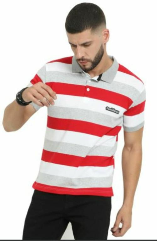 Buy fanideaz Mens Cotton Half Sleeve Branded StripedPolo T Shirt with ...