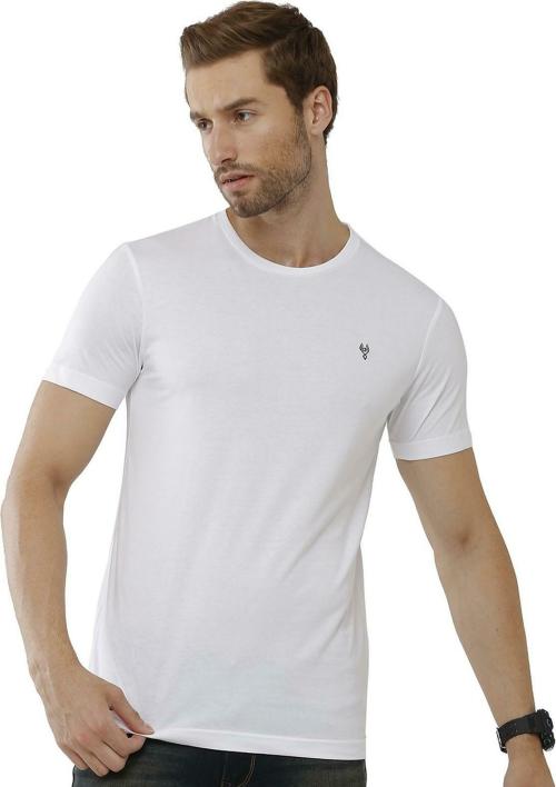 Buy Classic Polo Solid Men Round Neck White T-Shirt Online at Best ...