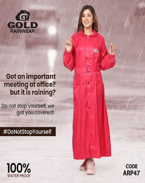 Buy Gold Raincoat or windcheater for women and girls/Waterproof Self ...