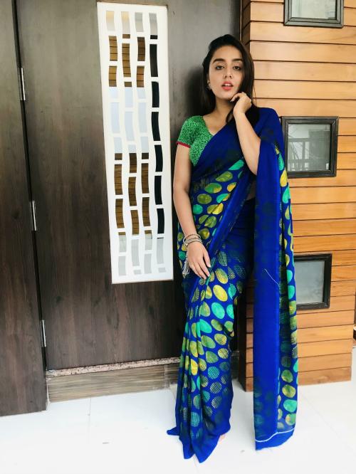 Buy Anand Women Blue Ombre Georgette Single Saree Online at Best Prices ...