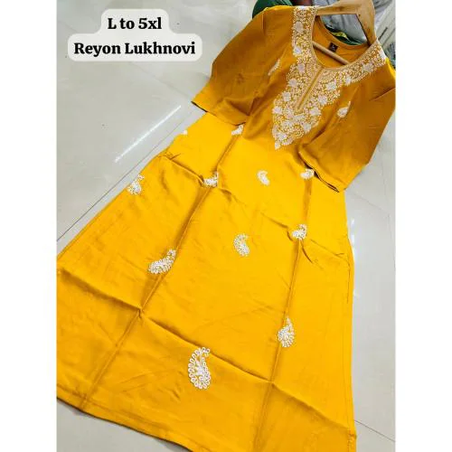 Buy Mona Design Studio Premium Reyon cotton beautiful chikankari work ...