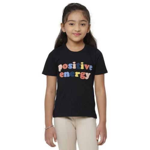 Buy De Moza Girls Black Printed Cotton Top - 2 to 3 Years Online at ...