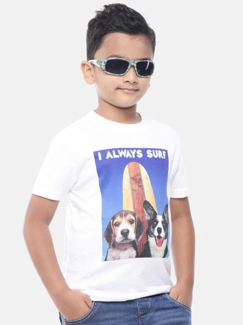 Buy Pipin Boys White Printed Pure Cotton T Shirt (7-8 Years) Online at ...