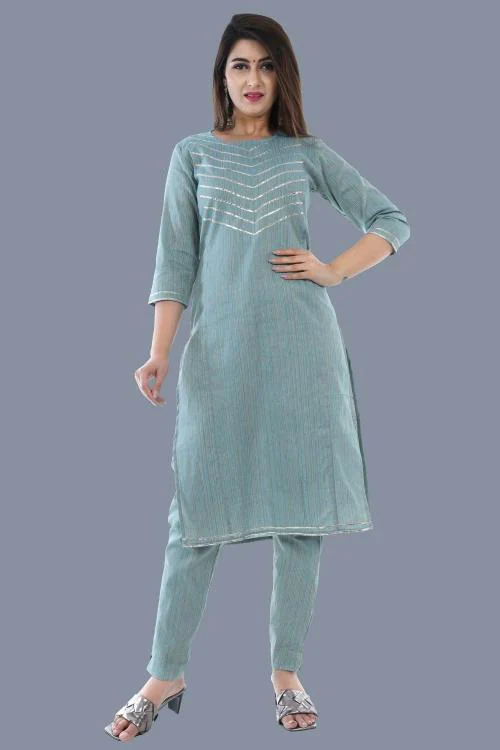 Buy Mehsoos Women Sky Blue Self Design Pure Cotton Straight Kurta (3XL ...