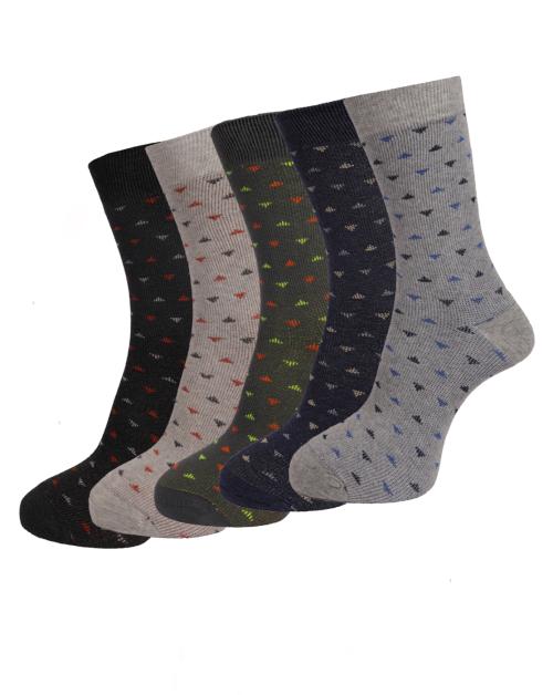 Buy DOLLAR Men's Multicolor Solid Cotton Blend Pack of 5 Full-length ...