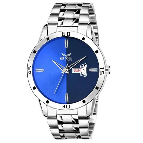 Buy Axe Style Analog Blue Dial Silver Strap Watch for Men (XDD-7041 ...